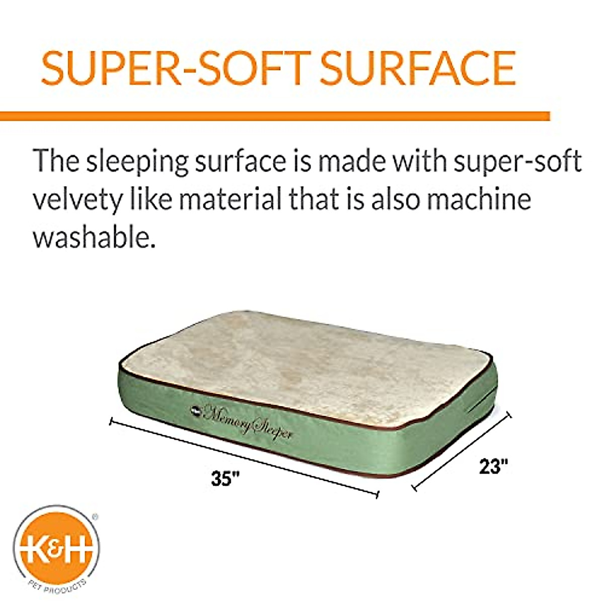 K&H Pet Products Memory Sleeper Sage Medium 23 X 35 inches