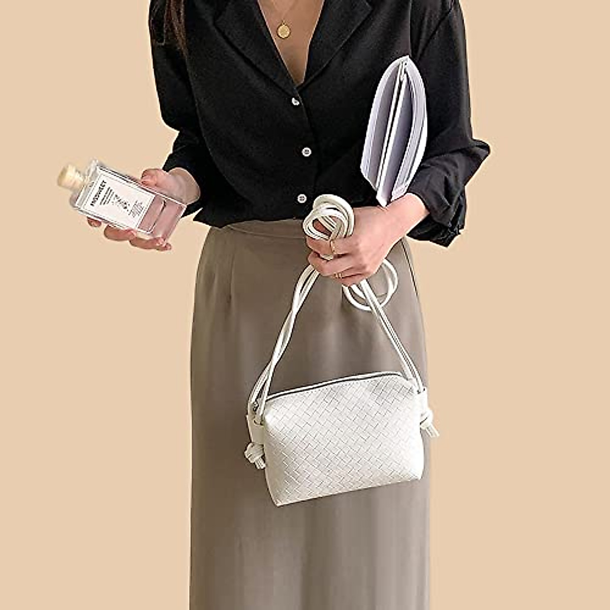 cuiab Woven Handmade Clutch Bag,Women Woven Crossbody Bag,Mini Bag Tote