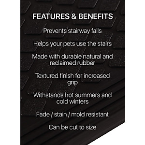 FINEHOUS Rubber Stair Treads Non-Slip Outdoor 48"x10" (4-Pack) – Anti-Slip Step Mat with Nosing