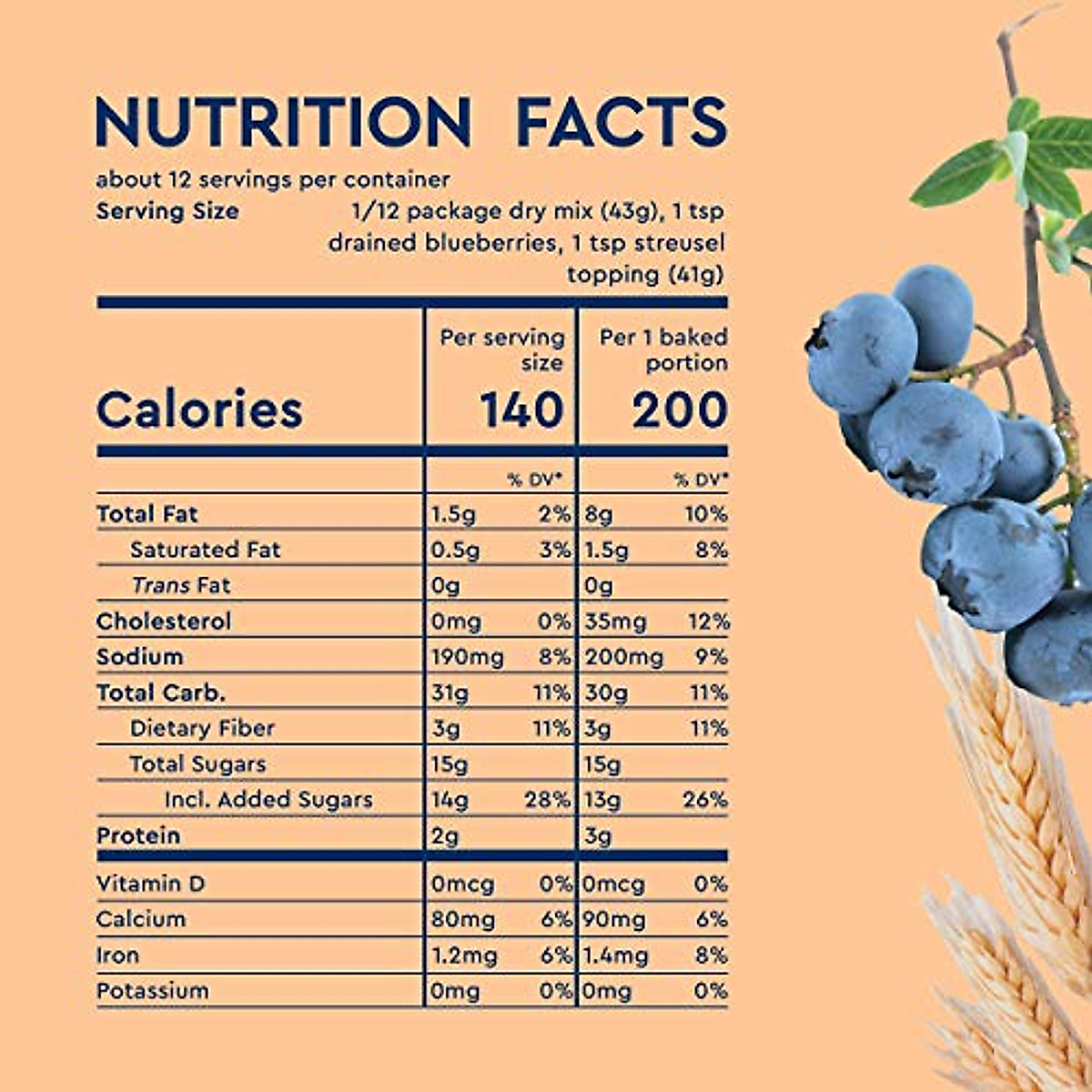 Duncan Hines Simple Mornings Blueberry Streusel Premium Muffin Mix, 20.5 oz