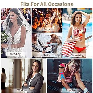 yousen, Breast Lift Tape for Lift Waterproof & SweatProof Body Tape Lift for AE Cup Large Breast to Provide Lifting & Push Up Strong Fit, Body Tape & 6 Pcs Petal Nipple Cover, 3x2.1x3In