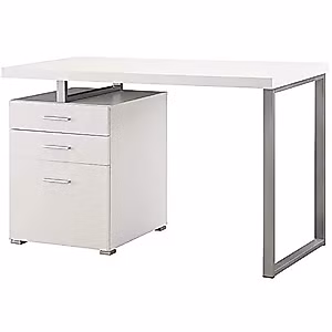 COASTER Brennan 3-Drawer Reversible set up Office Desk | White.