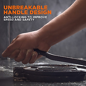 NutriChef 8'' Cast Iron Tortilla Press - Durable, Heavy-Duty Construction, Ideal for Tortillas, Patacones, Tostones, Plantain Press