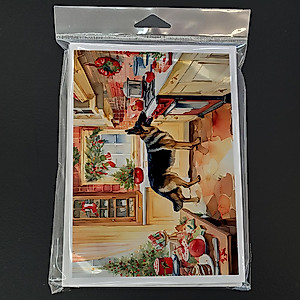 Caroline's Treasures DAC3796GCA7P German Shepherd Christmas Cookies Greeting Cards Pack of 8 Blank Cards with Envelopes Whimsical A7 Size 5x7 Blank Note Cards