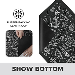 Matessenz Coffee Mat, Hide Stain Coffee Bar Mat for Countertop, Rubber Backed Dish Drying Mat for Counter, Absorbent Coffee Bar Accessories Fit Under Coffee Maker Espresso Me Machine-12"x19"