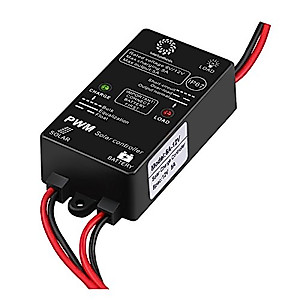 SolarSynthesis Solar Charge Controller Waterproof, 5A Solar Panel Controller 6V/12V Auto 24Hours Load on IP67 Waterproof Solar Controller for Lead-Acid Battery Charge and Discharge Control