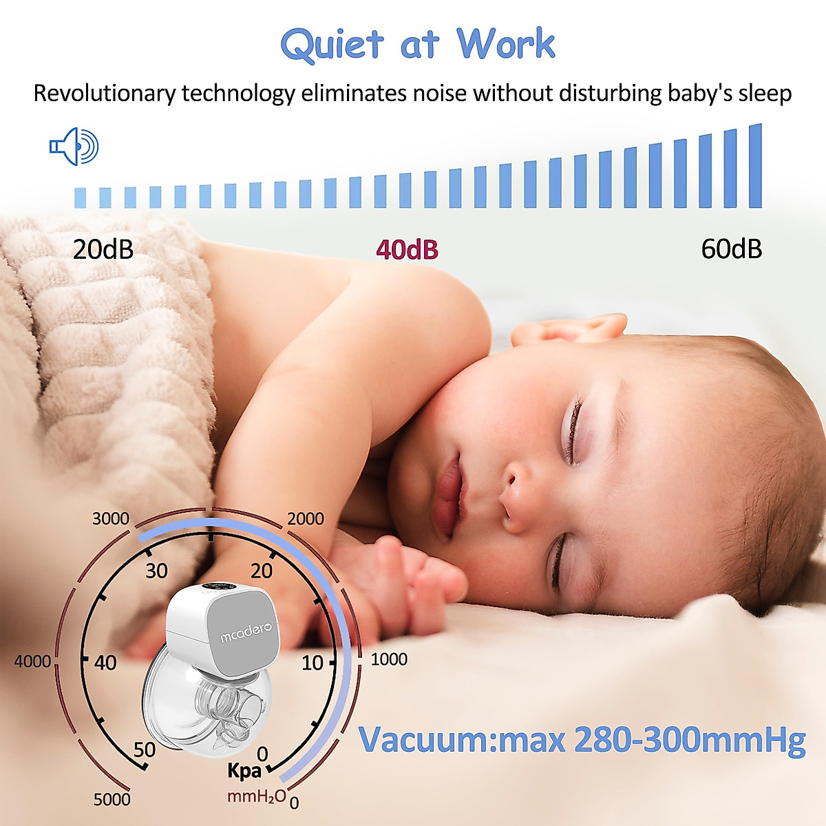 Mcadero Electric Breast Pump,4 Mode & 12 Levels,LED Display, Wearable Hands-Free Breast Pump,Portable Breast Pump (White M1 2PCS)