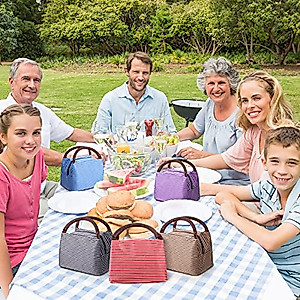 Nuogo 12 Pieces Insulated Lunch Bag Reusable Lunch Box Thermal Lunch Bag Soft Liner Lunch Bags Leakproof Tote Bag for Women Men Office Work School Picnic Beach Fishing