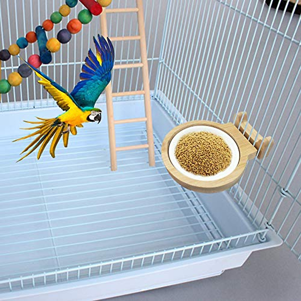 Hamster Food Bowl Ceramic Water Bowl Hanging Crates Mini Pet Bowl for Hamster Mice Bird Guinea Pig and Other Small Animals（2 Pack）