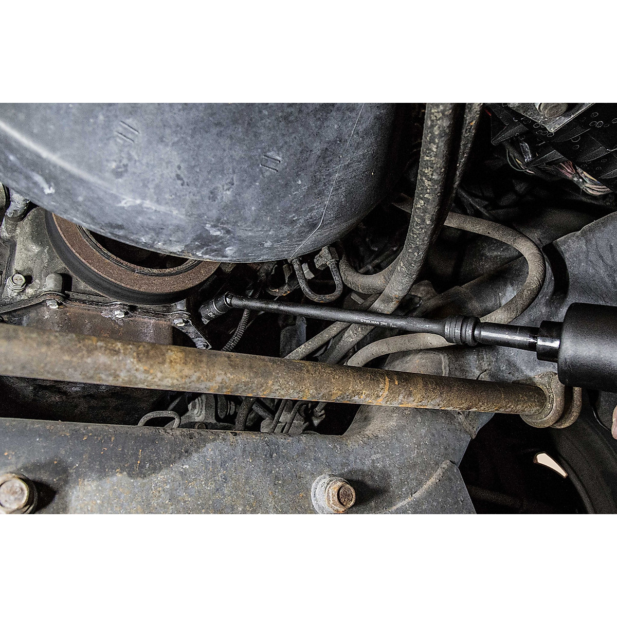 Steelman Pro 1/2-Inch Drive, 3/8-Inch Pinless Swivel Impact Extension, 36-Inch, Chromoly Steel with Black Oxide Finish, Maximum Torque Transfer Pinless Joint Design (79995)