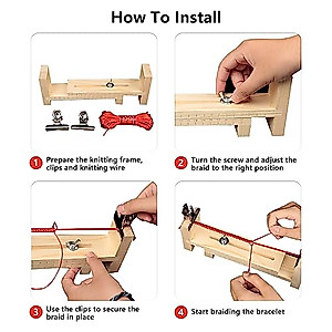 Wood Bracelet Jig, Adjustable Paracord Jig Bracelet Maker DIY Hand Knitting Wristband Jig for Bracelets Necklaces Car Hangings