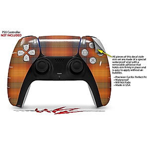 WraptorSkinz Skin Wrap compatible with Sony PS5 DualSense Controller Plaid Pumpkin Orange (CONTROLLER NOT INCLUDED)