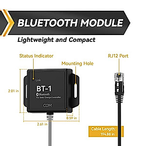 Power Queen 12/24V 30 Amp MPPT Solar Charge Controller and Bluetooth Adapter, Support Remote Monitoring, Default for LiFePO4 Batteries and Compatible with Sealed, Flooded, Gel and Lead-Acid Battery