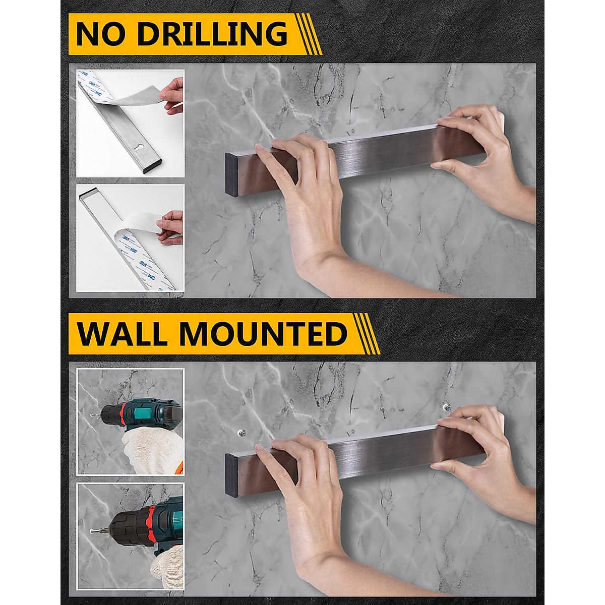 Magnetic Knife Holder 1 Pcs 16In Premium Stainless Steel Magnetic Knife Strip Heavy Duty Magnet Strip for Knives