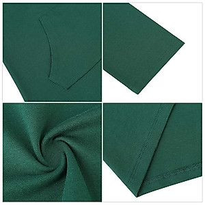 MISSKY Women 3/4 Sleeve Pocket Knee Length Slim Sweatshirt Hoodie Dress (XL,DarkGreen44#)