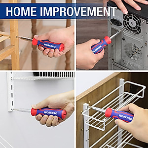 WORKPRO 15-in-1 Multi-bit Screwdriver Set Tool All in One, Portable Multi-purpose Screw-driver, Slotted/Philips/Torx/Square