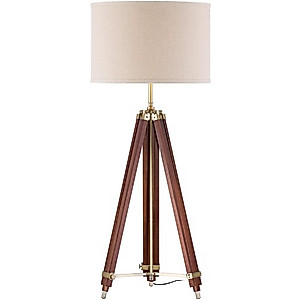 Cherry Finish Wood Surveyor Tripod Floor Lamp