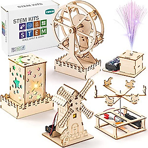 16 in 1 STEM Kits for Kids Ages 6-8-10-12, DIY Stem Craft Projects, Kids Wood Building Toys, Wooden 3D Puzzles Model Kit for Boys to Build,Educational Science Set for Age 6 7 8 9 10 11 12 Year