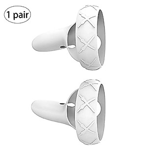 Grip Cover for Oculus Quest 2 Touch Controller Grip Accessories Anti-Throw Handle Protective Sleeve with Adjustable Hand Strap (White 1 Pair)