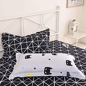 Vanson Black Bed Pillowcase Duvet Cover Quilt Cover Set 3D Print Decoration 3 Pieces Set Queen Size