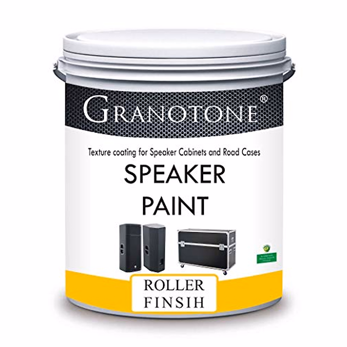 GRANOTONE Speaker Paint Black 1 Quart Texture Coating for Speaker Cabinets, Road Cases, Metal & Furniture, Roller Application, Water-Based