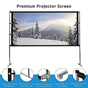 Movie Projector Screen with Stand Foldable Portable Outdoor Indoor Movie Screen for Home Theater Recreational Projection Screen 16: 9 HD 86 Inch Gifts