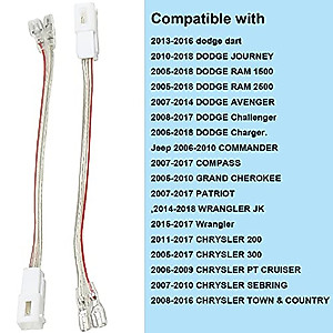 RED WOLF Front Dash Tweeters Speaker Wiring Harness Adapter Connector Plug Replacement for Dodge Ram Jeep Chrysler 2005-2022 Aftermarket Dash Tweeters Audio Cable Plug 2PC