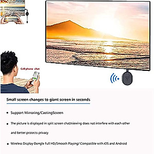 Wireless HDMI Display Dongle Adapter,TV Adapter for The APP YouTube,Video Mirroring Dongle Receiver,Used for iPhone Mac iOS Android Casting/Mirroring to TV/Projector/Monitor