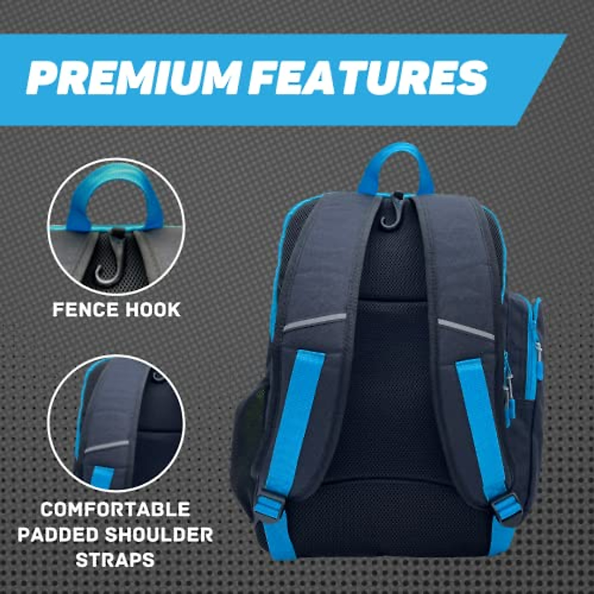 Pickleball Backpack for Men and Women - Fits 2 to 4 Paddles - Shoe Compartment, Fence Hook, Storage Pockets for 2 Water Bottles, Pickleballs, Clothing, Racquet/Paddle Storage - Pickleball Bag