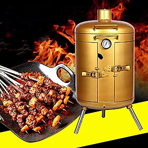 NEWCES Safety Certification Big Charcoal Barbecue Grill BBQ w/2 Grids Adjustable Ventilation Barbecue Smoker Grill for Picnic Camping Garden & Beach Party