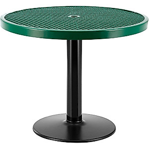 Global Industrial 36" Round Outdoor Cafe Table with Pedestal Base, 29" H, Green