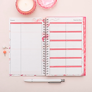 Blue Sky 2023 Weekly and Monthly Planner, January - December, 5" x 8", Clear Pocket Cover, Wirebound, Orchid (142084)