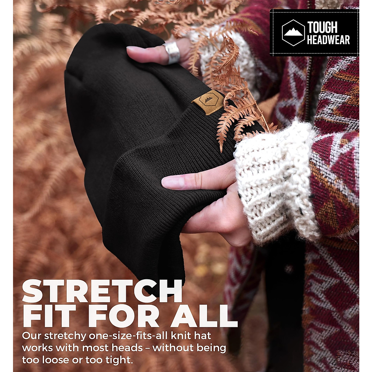 Tough Headwear Merino Wool Beanie for Men - Womens Wool Hat - Beanie Hats - Tobboggan Hat - Mens Winter Hat for The Cold