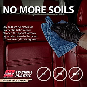 Malco Leather & Plastic Cleaner – Penetrates Deep to Remove Dirt, Grime and Oily Soils/Restores Leather, Plastic and Vinyl/Leaves Surfaces Clean, Shiny and Film-Free / 22 Oz. (100116)