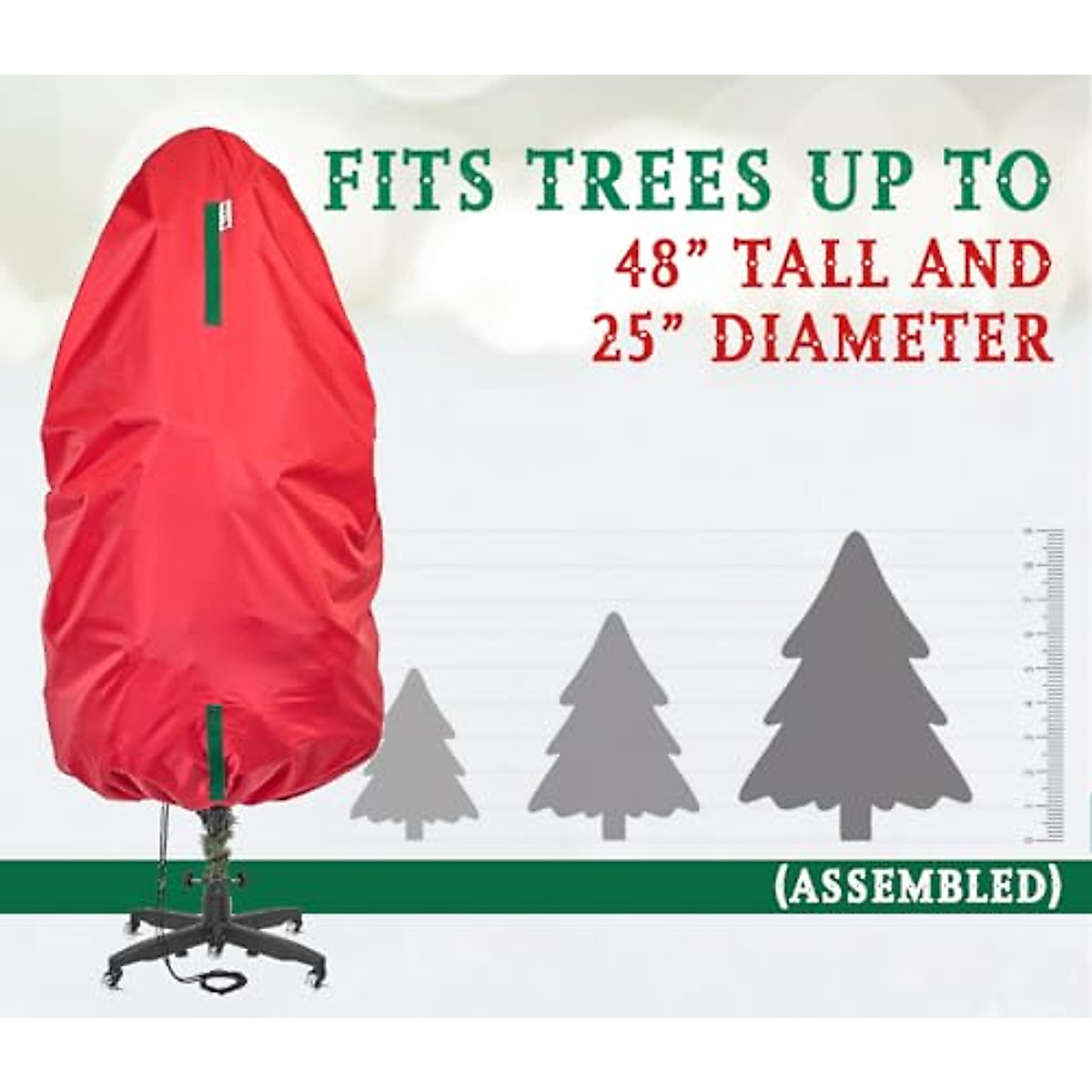Upright Christmas Tree Storage Bag – For Topiary Trees up to 4 ft Tall – Holiday Tree Covers, for Christmas Trees and Topiary Trees Durable, Lightweight, Easy, Vertical Xmas Storage Bags