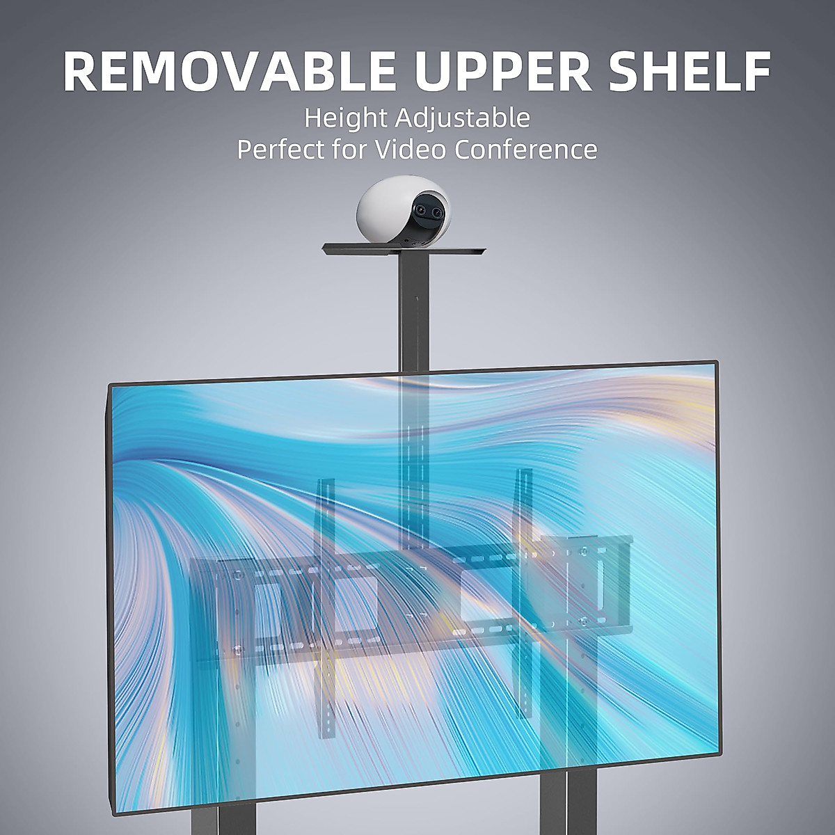 XINLEI Rolling TV Stand with Wheels Heavy Duty Mobile TV Cart for Most 40-100 Inch Flat/Curved Screens, Portable TV Floor Stand with Shelf Large Base, Max VESA 900x600, up to 330 lbs