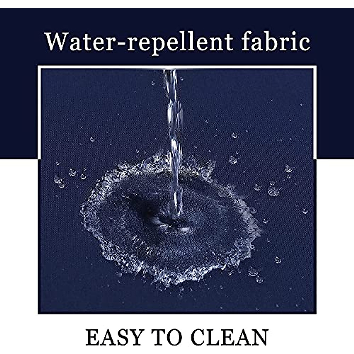 PHI VILLA 3-Piece Outdoor Rattan Sectional Sofa Set with Acacia Wood Coffee Table Patio Wicker Furniture Set with Cushions Conversation Set, Navy Blue