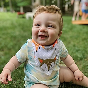 Diaper Squad 100% Organic Cotton Woodland 10-Pack Baby Drool Bandana Bibs for Boys and Girls