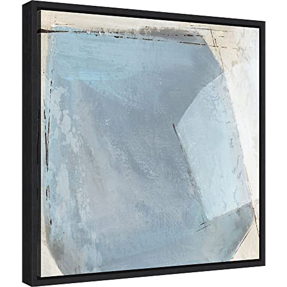 Amanti Art Framed Canvas Wall Art Print Blue See by Emma Peal (16 in. W x 16 in. H), Sylvie Black Frame - Small