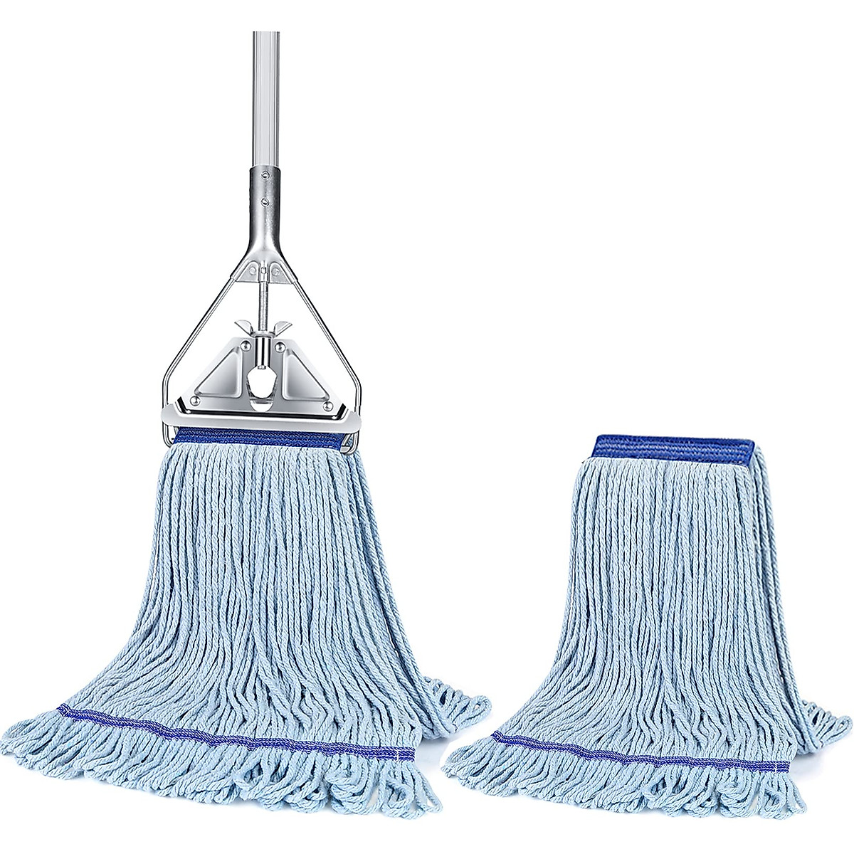 String Mop for Floor Cleaning - Heavy Duty Industrial Commercial Mop with Extra Replacement Mop Head , 59inch Mop Handle, Wet Mop for Home,Garage,Office, Workshop, Warehouse Floor Cleaning