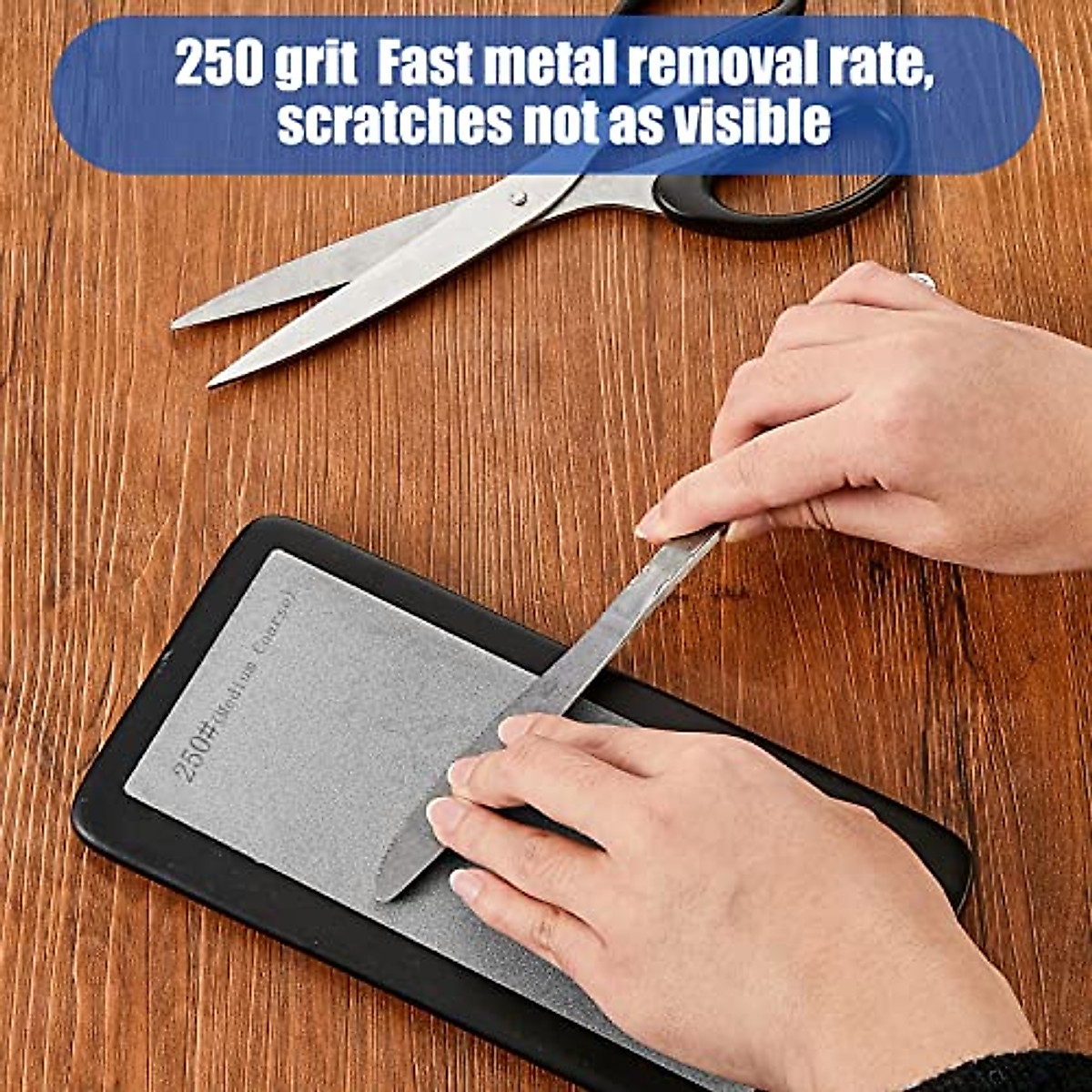 3 Pieces Diamond Sharpening Stone Diamond Knife Sharpener Plate Honing Whetstone for Kitchen Sharpening Dull, Blunt or Tired Edges (250/600/ 1200 Grit)