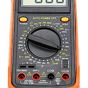 AMTAST Digital Multimeter AC/DC Amp Ohm Voltage Resistance Continuity Capacitance Diode HFE Temp Tester AMT32