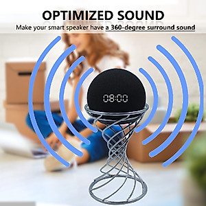 Dutiplus Smart Speaker Table Stand Decorative Holder for Echo Dot 5nd/4rd/3th/2th Gen, Echo 4nd/3rd/2th Gen, Echo Glow, Apple Homepod Mini and Google Home Mini/Nest Mini(Chrome)