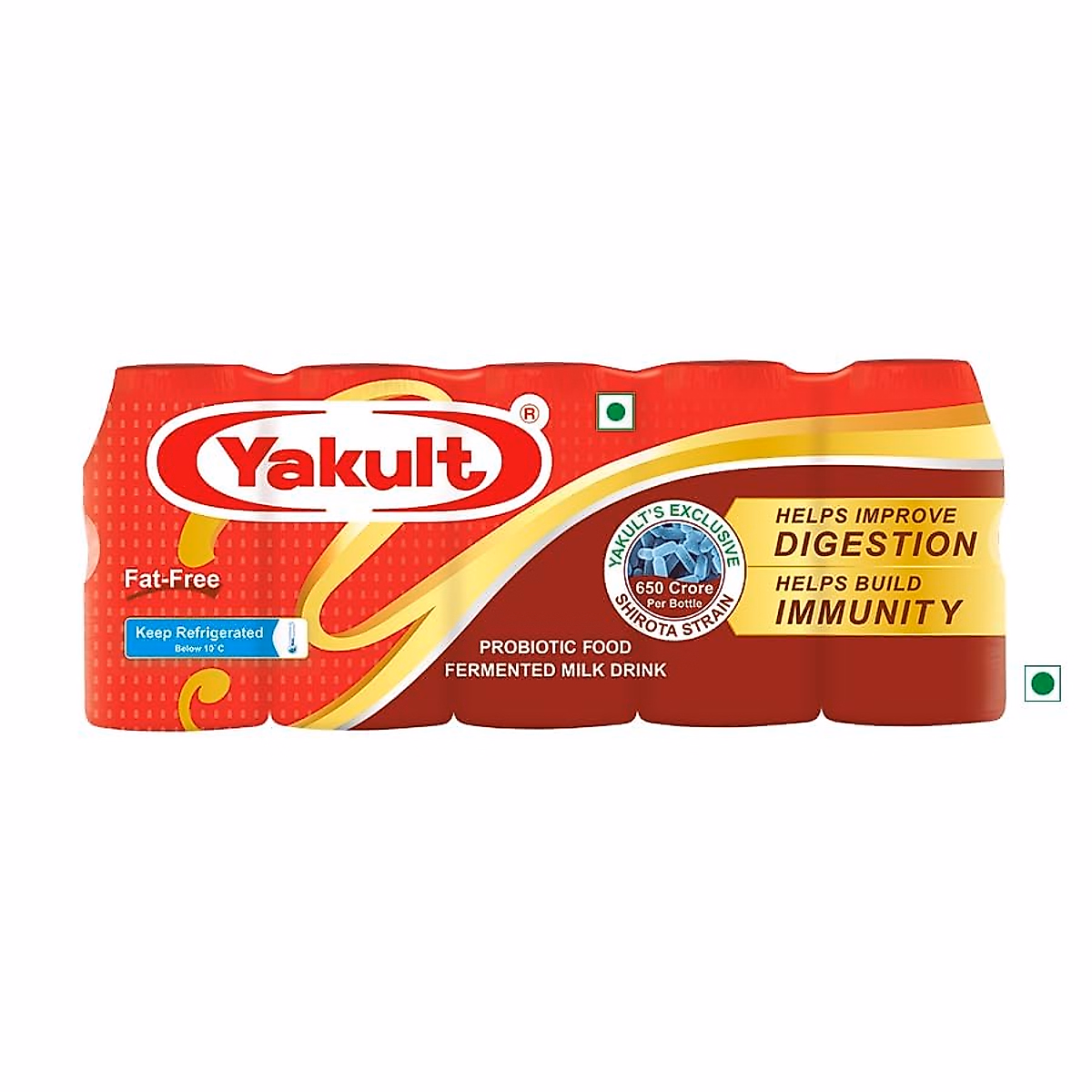 Yakult Probiotic Health Drink Bottle, 65 ml Pack of 5