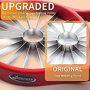 Newness Apple Cutter Slicer, [Large Size] 16 Slices HEAVY DUTY Apple and Pear Corer Divider with Base, [Upgraded] Cut Apples All The Way Through, Stainless Steel Fruits & Vegetables Divider, Wedger