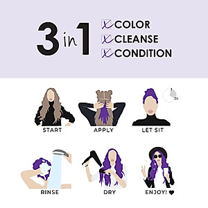 KERACOLOR Clenditioner for Brunettes PURPLE Dye, Semi Permanent Hair Color Depositing Conditioner, Cruelty-free, 12 Fl Oz (Pack of 1)