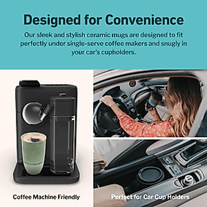 NOVA CERAMICS Travel Mug – Travel Coffee Tumbler – On the Go Coffee Mug – Microwave & Dishwasher Safe Green Coffee Tumbler - Gifts for Women Men Him Her – 12oz – Emerald