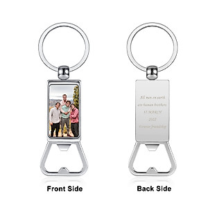 Personalized Master Custom Opener Keychain with Picture Engraved Color Photo Keychain Accessories Jewelry for Dad Husband Birthday Father's Day Gifts