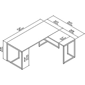 Bush Business Furniture Method Home Office Desk, 72W, White