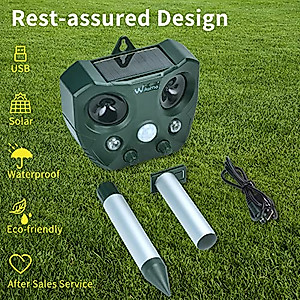 Solar Ultrasonic in Repellent Defender Rat, Squirrel, Deer, Raccoon, Skunk, Rabbit, Mole, Dog, Cat, Waterproof with Motion Detector1